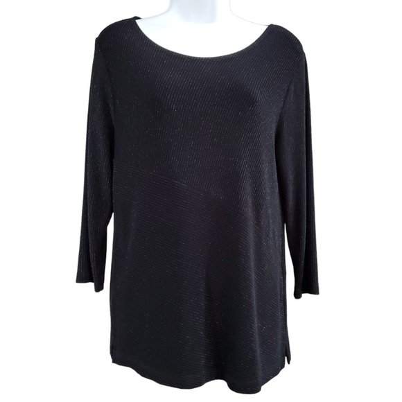 Chico's | Tops | Chicos Travelers Sparkle Stripe Top S4 | Poshmark